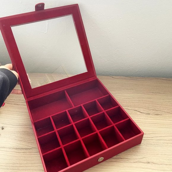 Storage & Organization | Red Velvetlined Jewelry Organizer Box | Poshmark